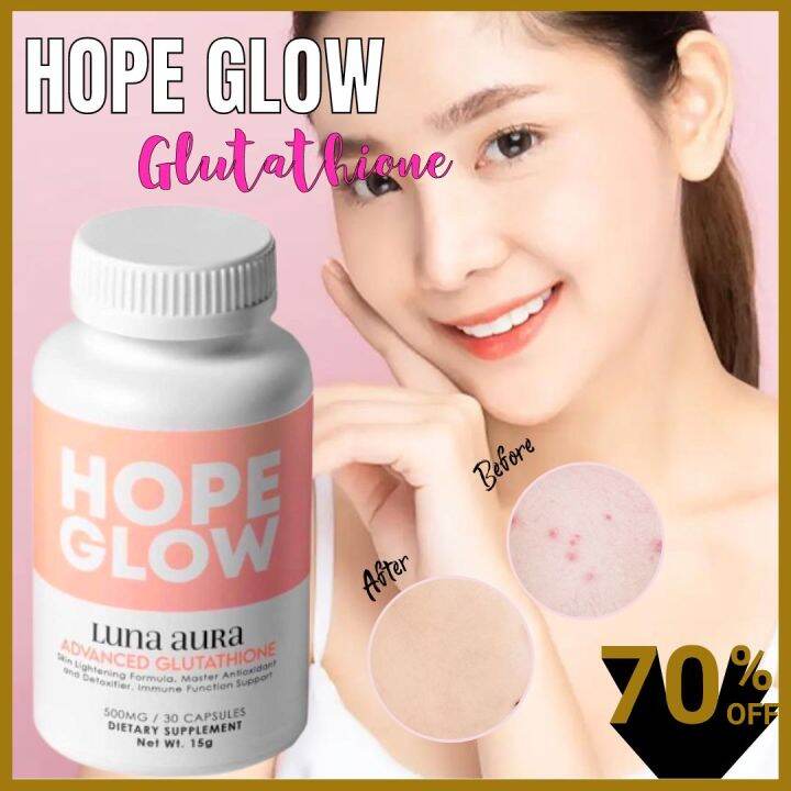 [ HIGH QUALITY ] Hope Glow Luna Aura Advance Glutathione Capsules Clear ...