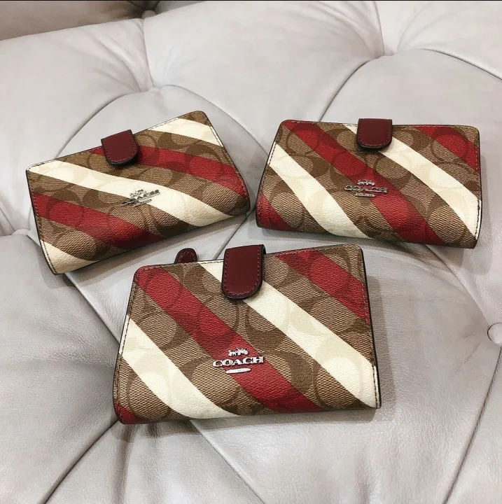 Original Coach. C1417 Medium Corner Zip Wallet in Signature Canvas with ...