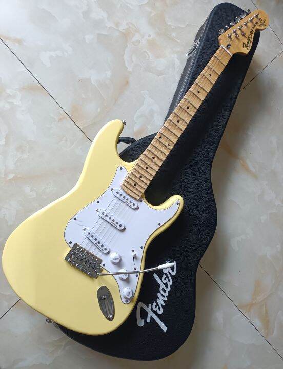 New Fender Stratocaster Cream Electric Guitar Scalloped Maple Neck 3 ...