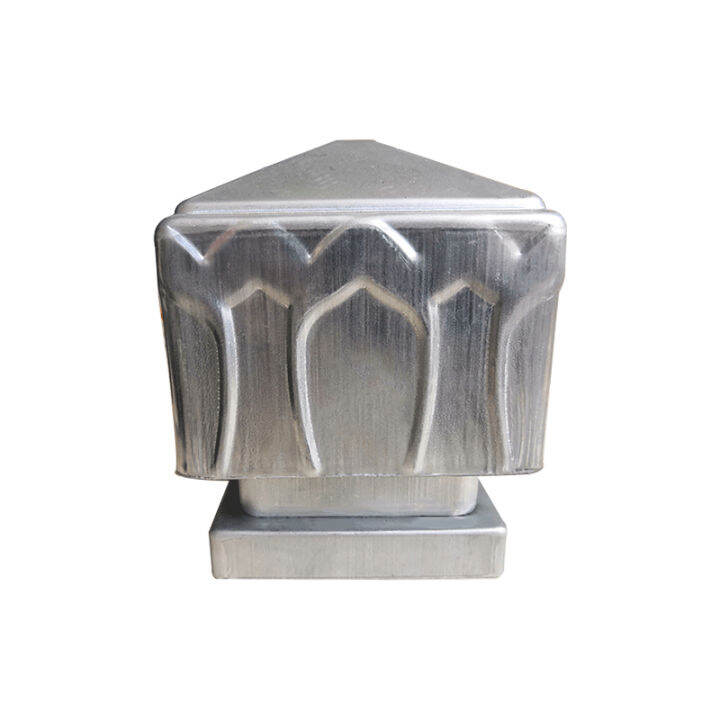 Square lotus column head cap galvanized stair fence guard railing ...