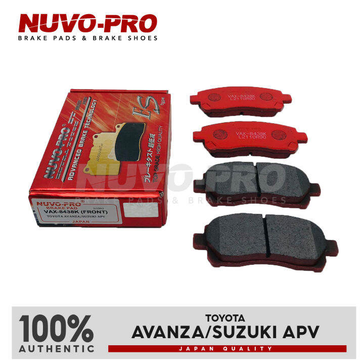 Nuvo-Pro Brake Pad Front Toyota Avanza / Suzuki APV VAX-8438K SET ...