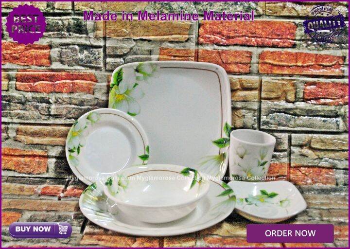 MyGlamarosa Green Eranthis Dinnerware /Melamine Dinnerware/ Round Plate ...