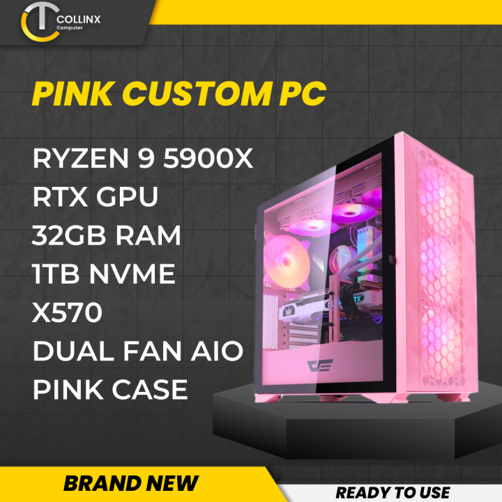 [ PINK PC BUILD H - QUEEN ] AMD RYZEN 9 5900X GAMING DESKTOP / 32GB RAM ...