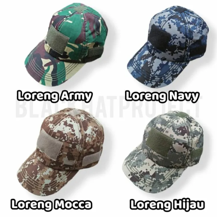 TOPI TAKTIKAL TOPI TACTICAL VELCRO TOPI KOMANDO TOPI TNI TOPI LORENG ...