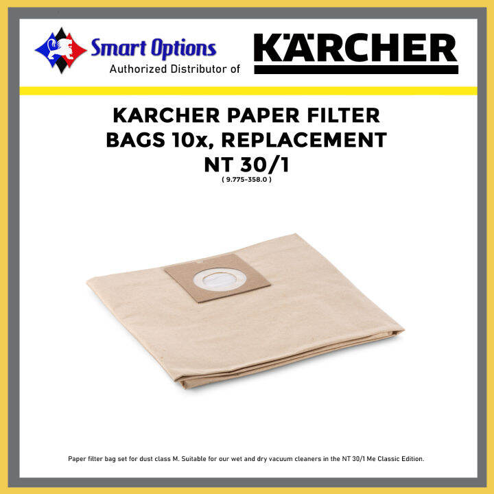 KARCHER PAPER FILTER BAG FOR NT 30/1 MODEL 9.755-360.0 REPLACEMENT ...