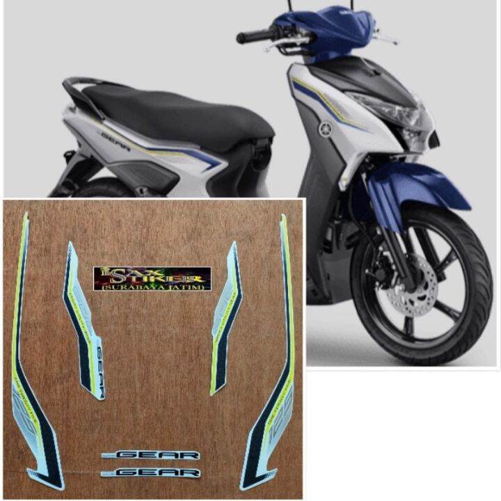 Striping original Yamaha Mio Gear putih biru tahun 2022 2023 | Lazada ...