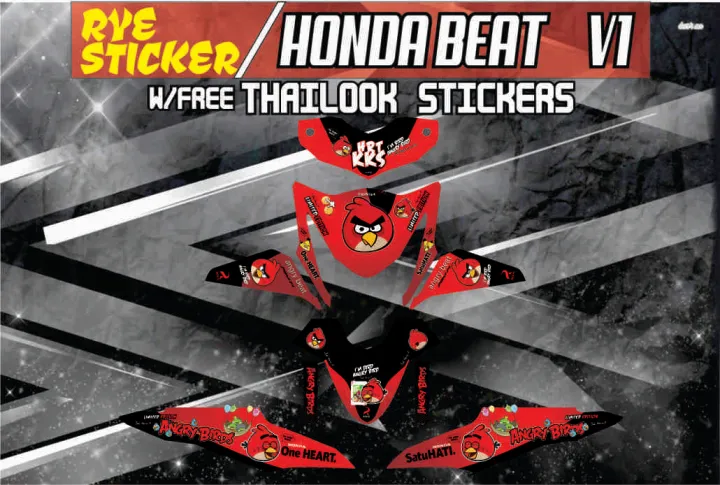 Decals, Sticker, Motorcycle Decals for Honda Beat 110, V1, FI,022 ...