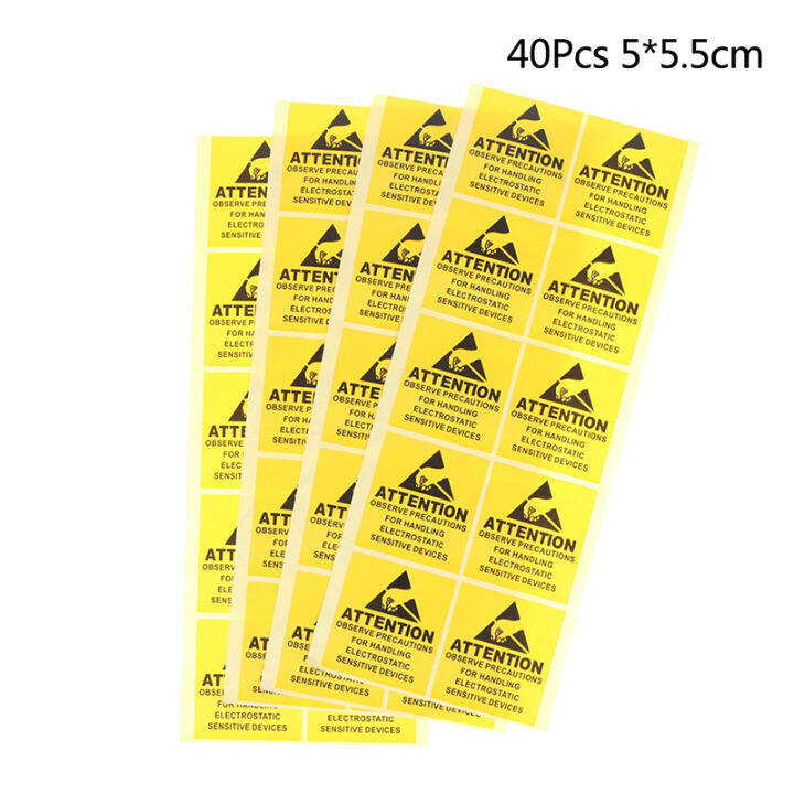 smceyl shop 40Pcs Caution Sticky Sticker Adhesive Warning Label ESD ...