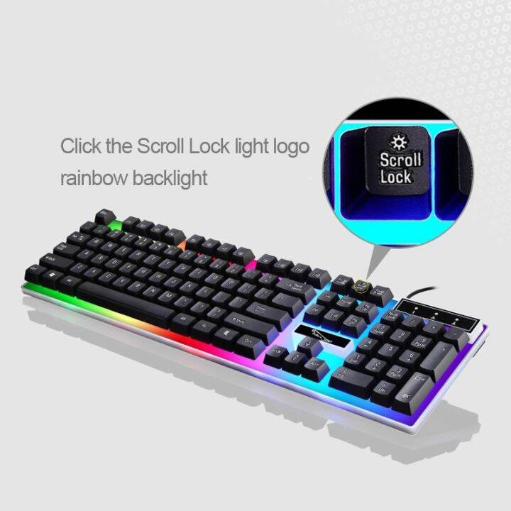 104 Keys RGB Gaming Keyboard and Mouse, G21 Keyboard Rainbow Backlit ...