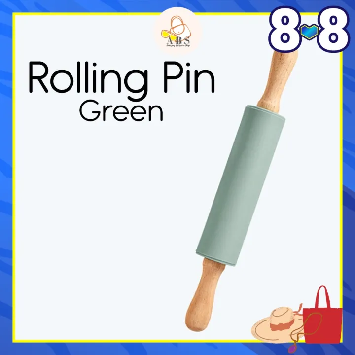 {ABS} Silicone Rolling Pin Non-Stick Wooden Handle BPA Free Easy Roll ... {ABS} Silicone Rolling Pin Non-Stick Wooden Handle BPA Free Easy Roll ...
