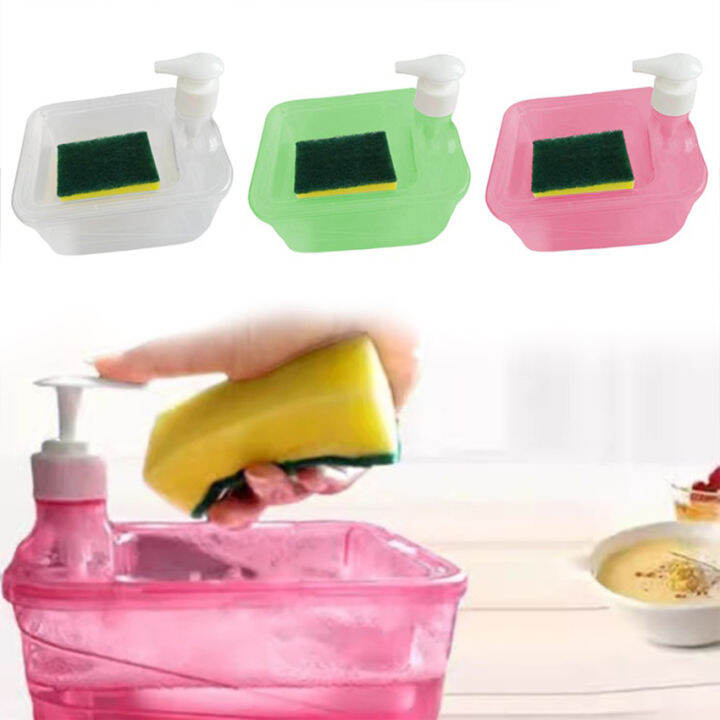 🔥Ready Stock🔥Soap Dispenser and Scrubber Holder with Sponge Manual ...