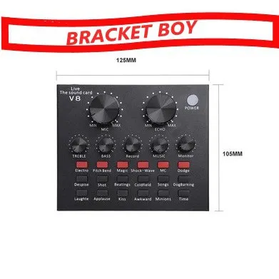 ⚘V8 Audio External USB Headset Microphone Live Broadcast Sound Card for ...