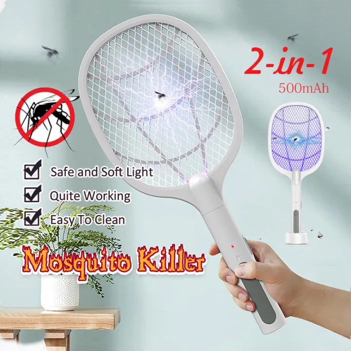 Mosquito Killer Electric Rechargable Mosquito Swatter 3000V Mosquito ...