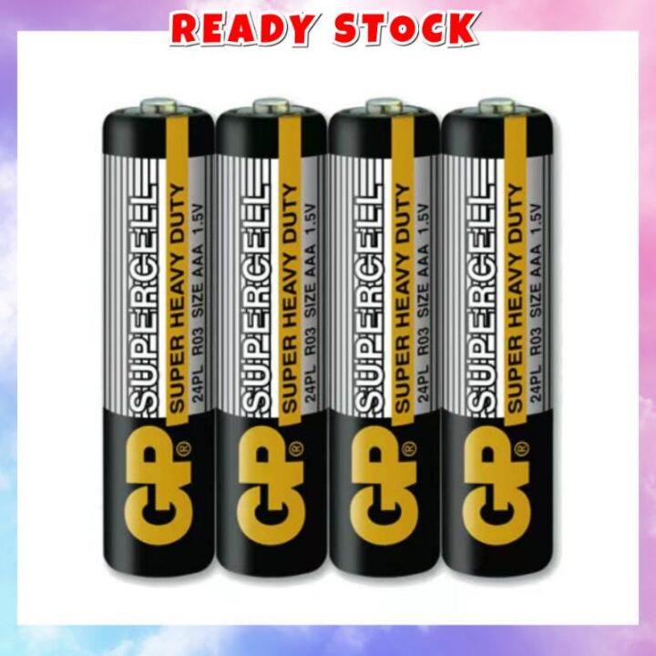Battery GP SUPER Heavy Duty AA 1.5V Dry Cells Original GP AA 4 PCS ...