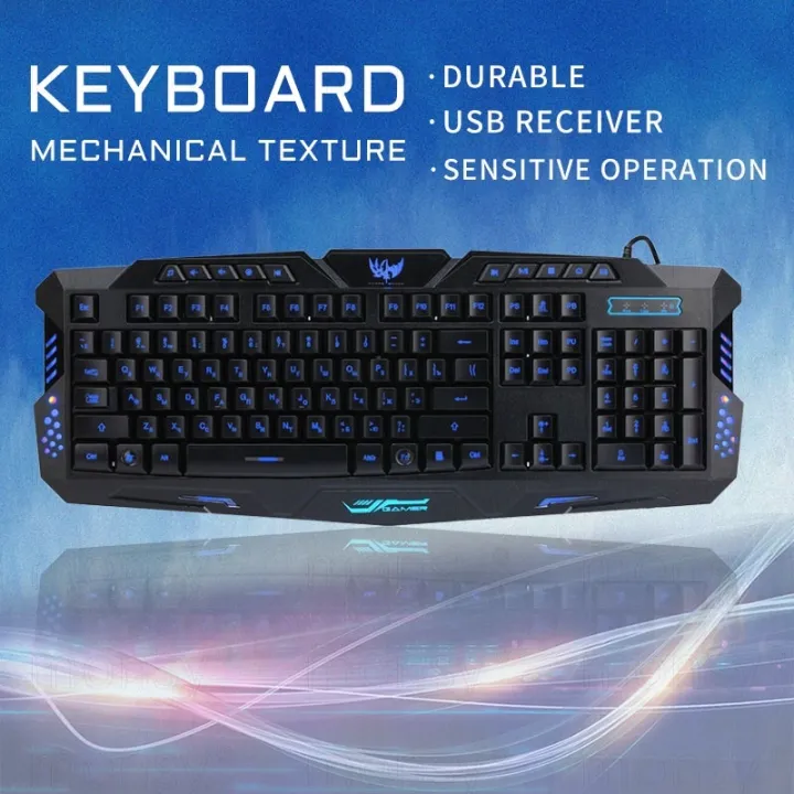Keyboard And Mouse 3 Color Gaming Backlit Keyboard Cool Light Wired ...
