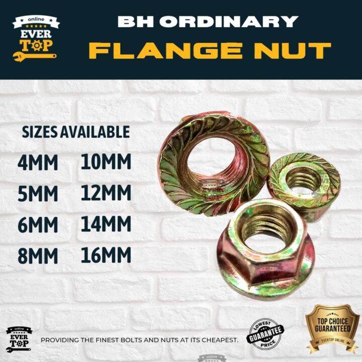 FLANGE NUT M4 M5 M6 M8 M10 M12 M14 M16 | HEXAGONAL FLANGE NUT TETANIZED ...