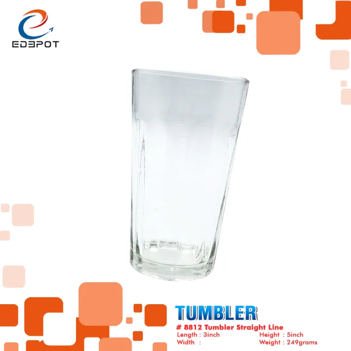 Edepot 8812-GMT Clear Glass Tumbler Transparent Drinkingware Baso Coke ...