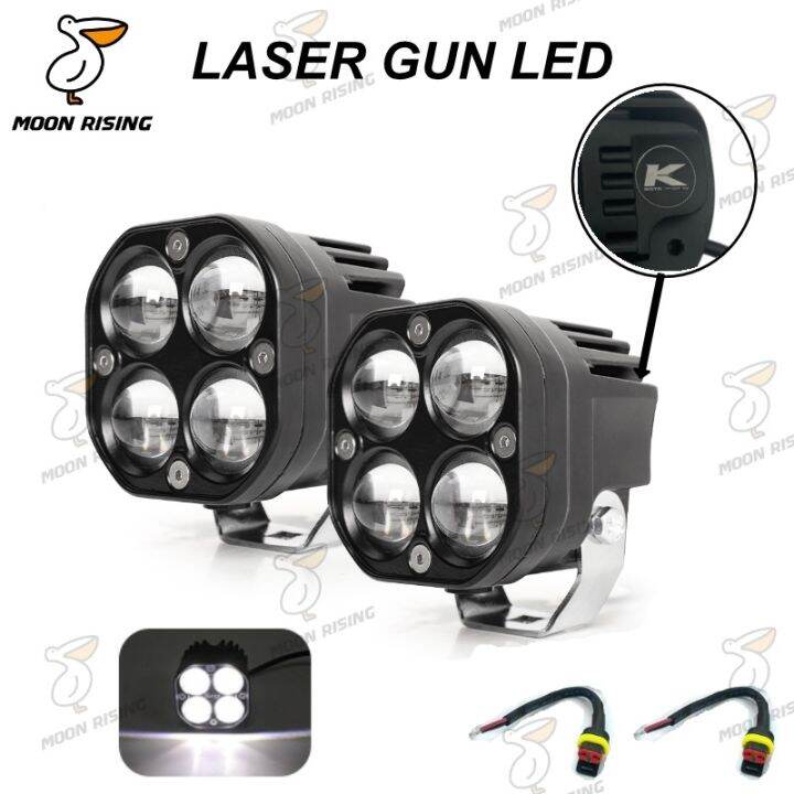 BMW HEADLIGHT FOG LIGHT 4 LED LASER GUN LAMP BIG MOTORCYCLE AND CAR ...