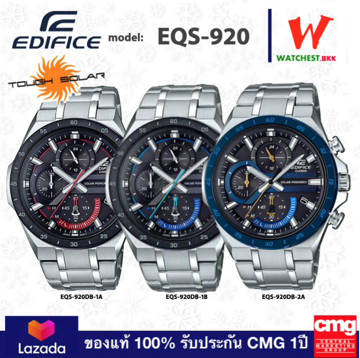 นาฬิกาผู้ชาย casio EDIFICE รุ่น EQS-920DB-1A ระบบ Tough Solar คาสิโอ้ ...