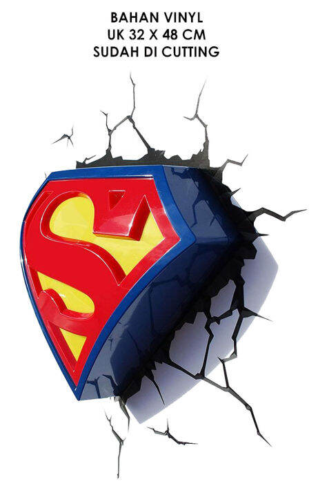 Sticker vinyl sudah di cutting gambar logo superman uk 32 x 48 cm ...