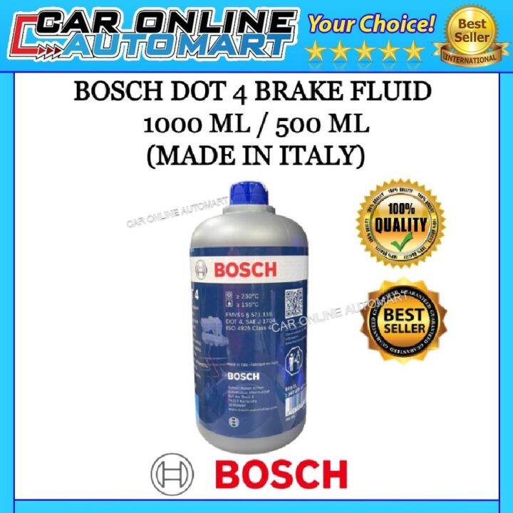 BOSCH DOT 4 BRAKE FLUID 1000ML (MADE IN ITALY) contain high quality additives for corrosion ...