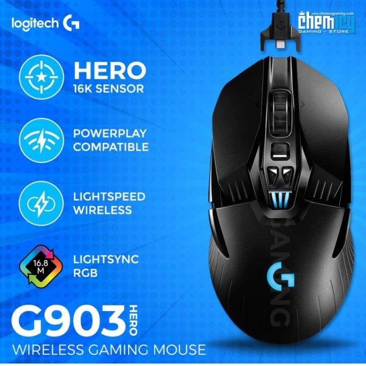 Logitech G903 Hero 16K Lightspeed Wireless Gaming Mouse | Lazada Indonesia