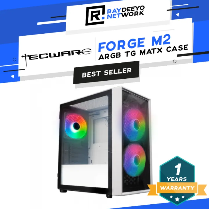 Tecware Forge M2 TG ARGB MATX (Black/White) Gaming Case [Airflow ...