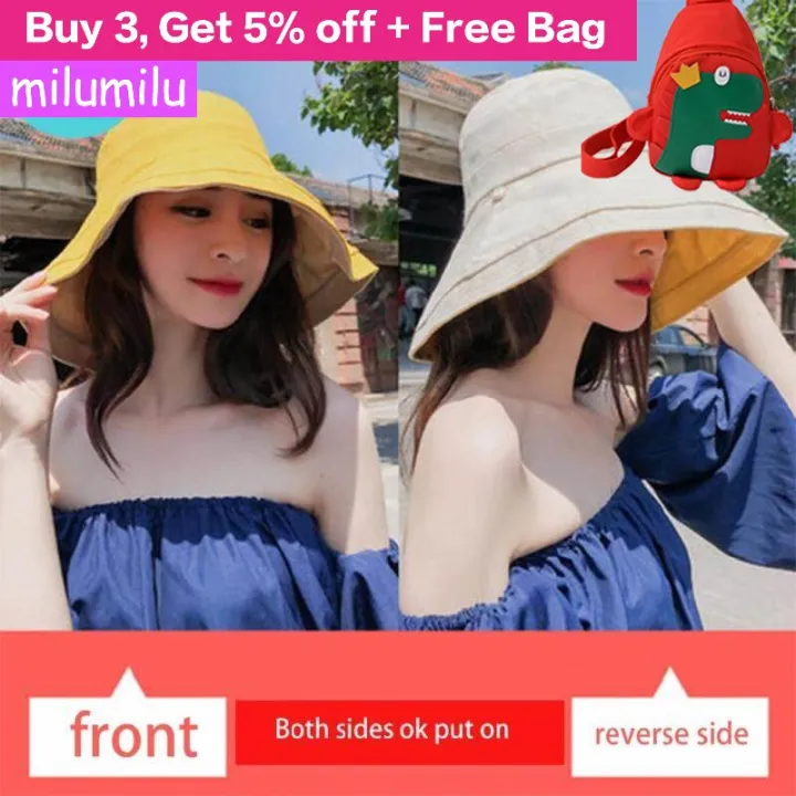 milumilu Women Korean of all-in-one travel sun hat sun block uv sun hat ...