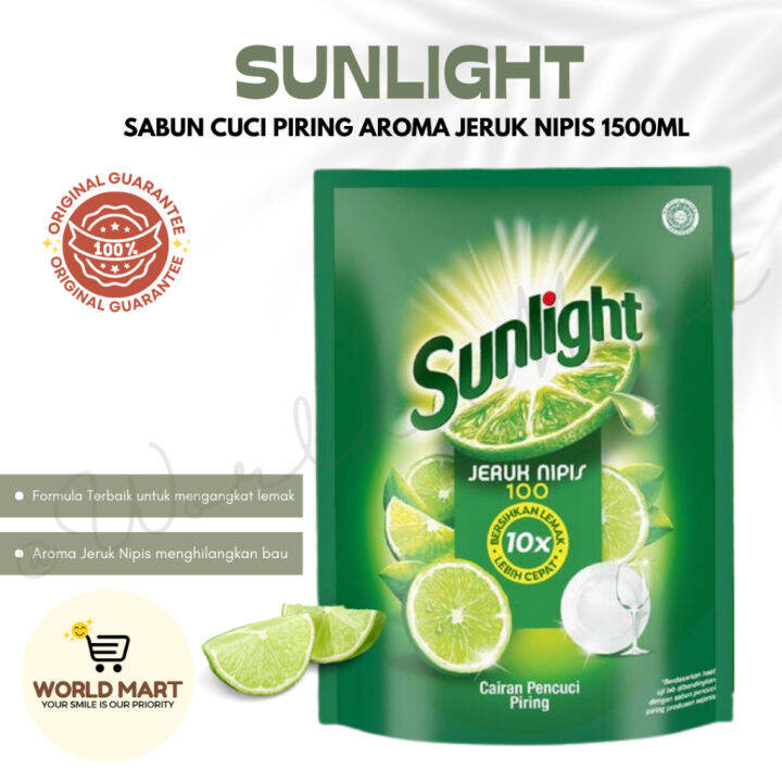 Sunlight SABUN CUCI PIRING DISHWASH Jeruk Nipis 10x bersihkan lemak ...
