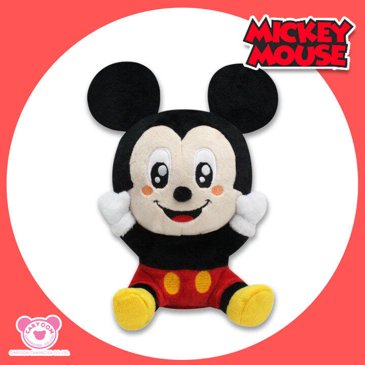 Disney ตุ๊กตามิกกี้เม้าส์ And มินนี่เม้าส์ รุ่นเบบี้ ขนาด 7 นิ้ว นั่ง ผ้า