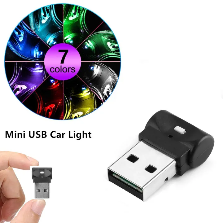 【akula store】Mini Cars USB LED Car Interior Lamp Neon Atmosphere ...
