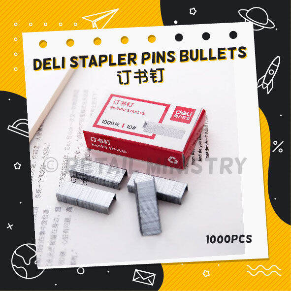 DELI Stapler Pins Bullets 1000pcs/small box | Lazada Singapore