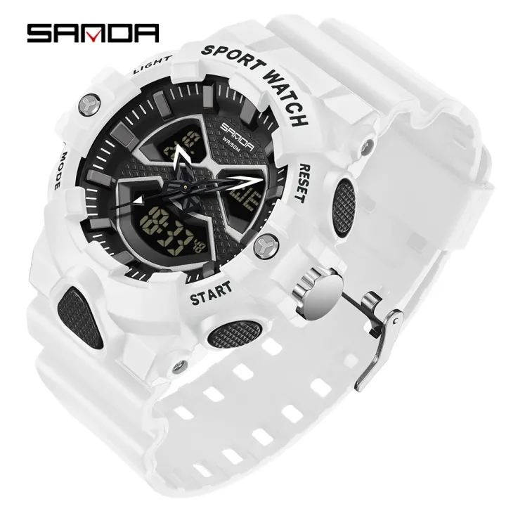 SANDA Brand Men's Dual Display Sports Chrono Watches Fashion Digital ...