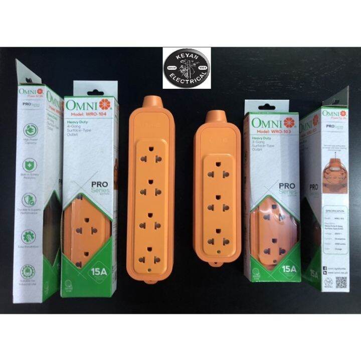 OMNI PRO SERIES HEAVY DUTY OUTLET SURFACE TYPE 15A 3750 Watts Orange ...