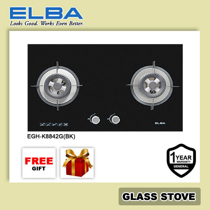 (AUTHORISED DEALER) ELBA 2 Burners Built-In Hob (BLACK) EGH-K8842G(BK) / elba 8842 | Lazada