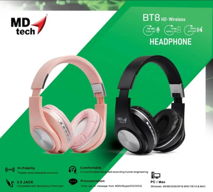 หูฟังเฮดโฟน HeadPhone Bluetooth MD-TECH (BT8) | Lazada.co.th