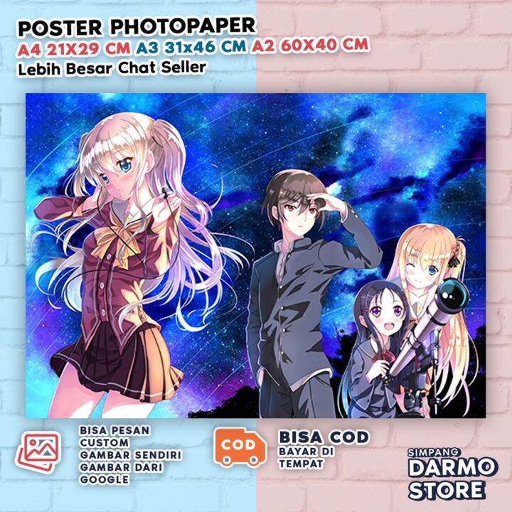 Poster Charlotte Hisan Dinding Anime Wibu Nao Tomori Yuu Shunsuke Ayumi ...