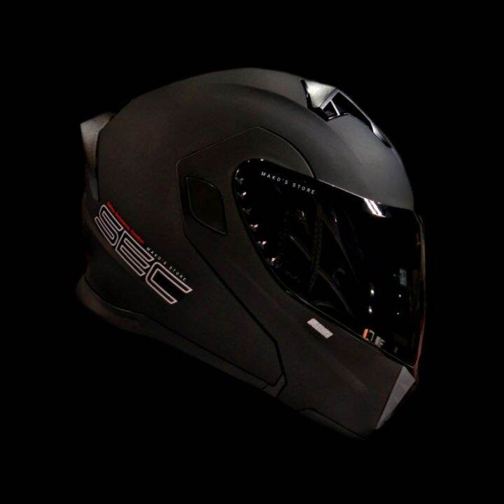 MAKO SEC SURGE MATTE BLACK Modular helmet | Dual visor helmet | Lazada PH