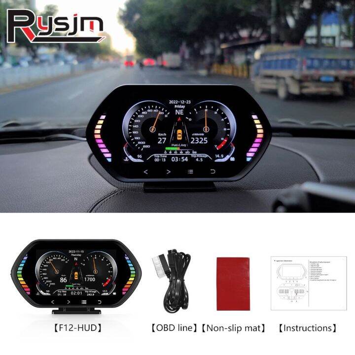 New F12 HUD OBD2 GPS Head Up Display Slope Meter Inclinometer Car ...