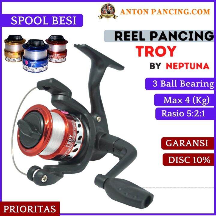 Reel Pancing Murah Neptuna Troy Spool Besi Cocok Untuk Kolam Harian 3 ...