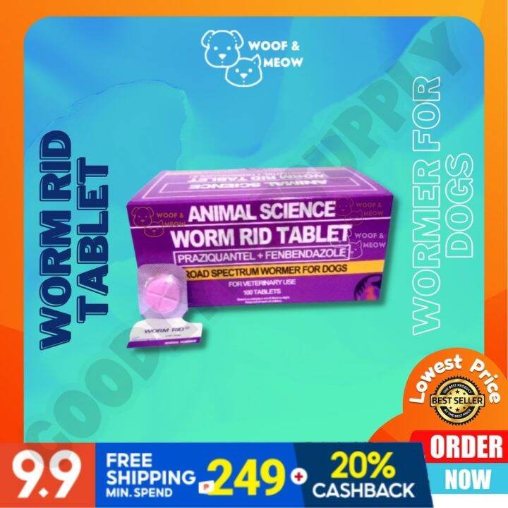 Animal Science Worm Rid Dewormer for Dog ( Deworming Tablet ) 1tab ...