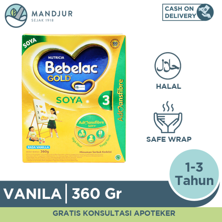 Bebelac Gold Soya 3 Vanila Formula Susu Bubuk Soya 360 Gr | Lazada Indonesia