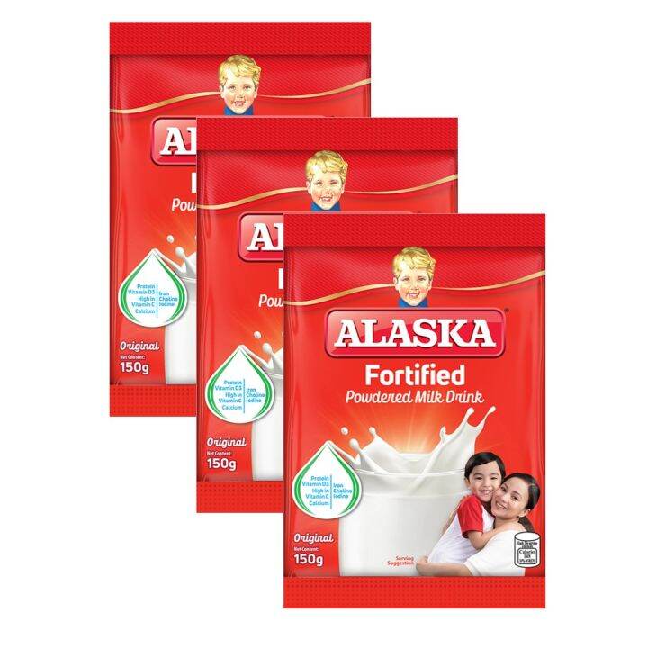 Alaska Fortified Powdered Milk Drink 150g - Pack of 3 | Lazada PH