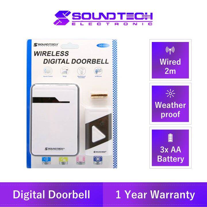 Soundteoh Wireless Digital Doorbell Waterproof Wireless Doorbell 50M ...
