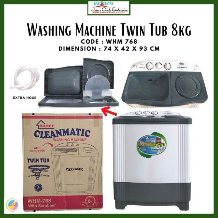 (ONHAND)WHM 768 TWIN TUB 8KG/HOMEY CLEANMATIC TWIN TUB WASHING MACHINE ...