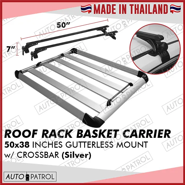 Aerorack Roof Rack Carrier Car Basket 50"x38" Silver Gutterless with ...