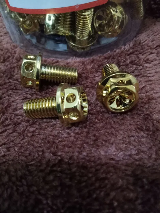 GOLD BOLTS FOR MOTORCYCLE (size 8X15) SOLD PER PIECE | Lazada PH