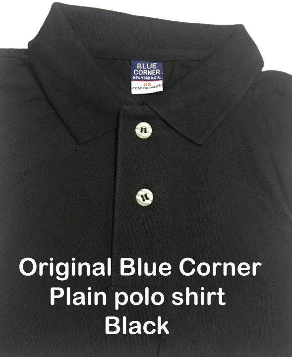 Original Blue Corner Men's Plain Polo Shirt (Black) | Lazada PH
