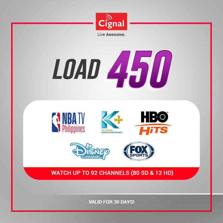 Cignal Prepaid Load 450 (SD and HD box) | Lazada PH