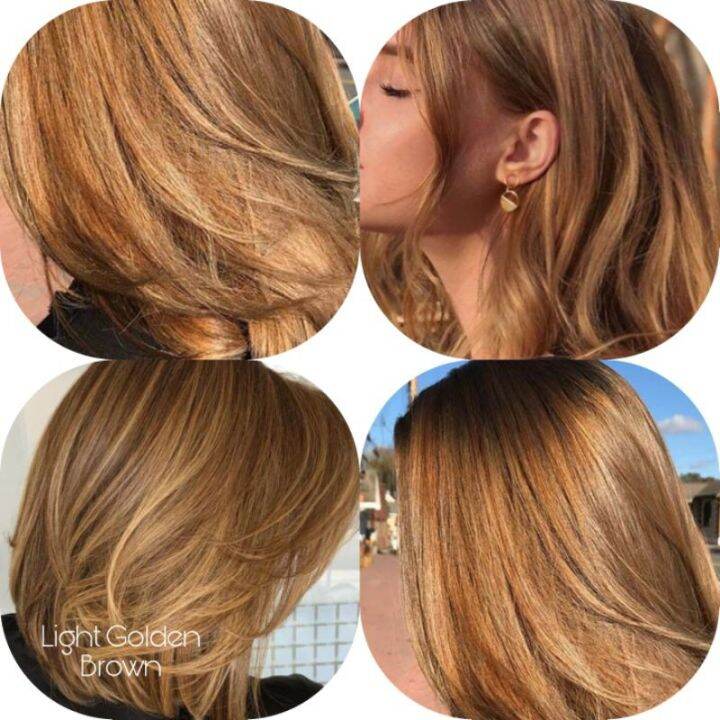 ♞Light Golden Brown Hair Color Hair Dye With Oxidizer No Need To Bleach ...